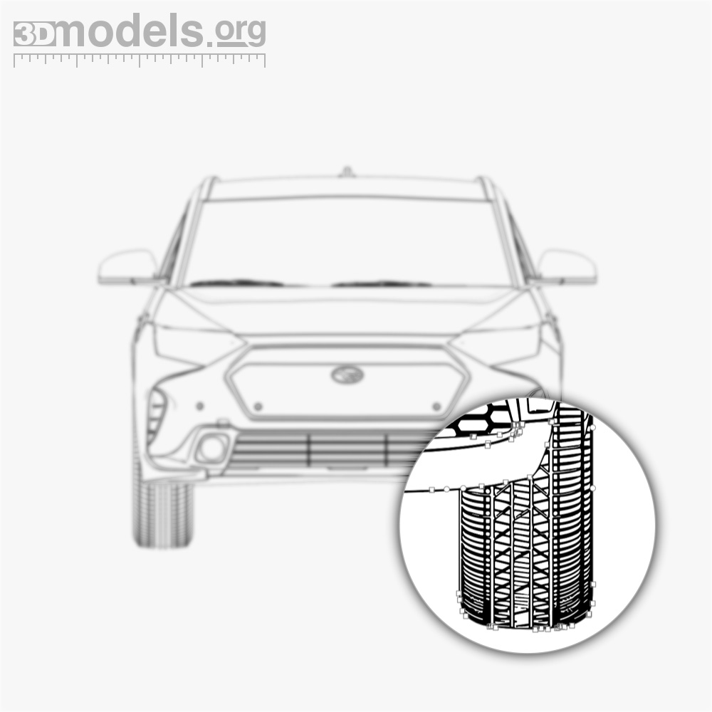 Subaru Solterra 2023 Vector Blueprint - 3DModels.org