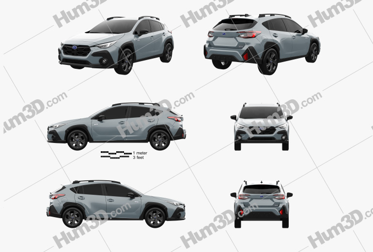 Subaru Crosstrek e-Boxer Touring 2023 Blueprint Template - 3DModels.org