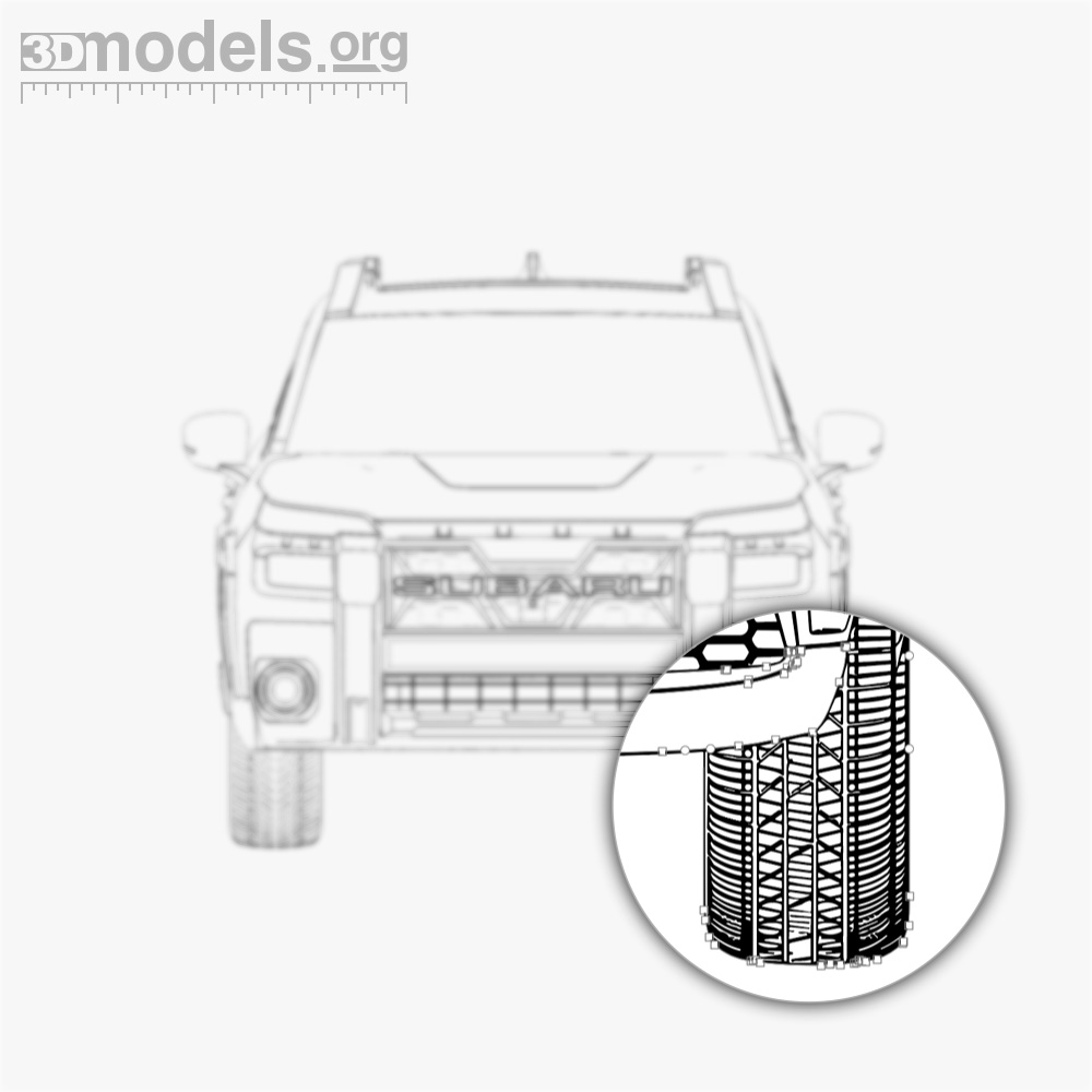 Subaru Outback Wilderness 2025 Vector Blueprint - 3DModels.org