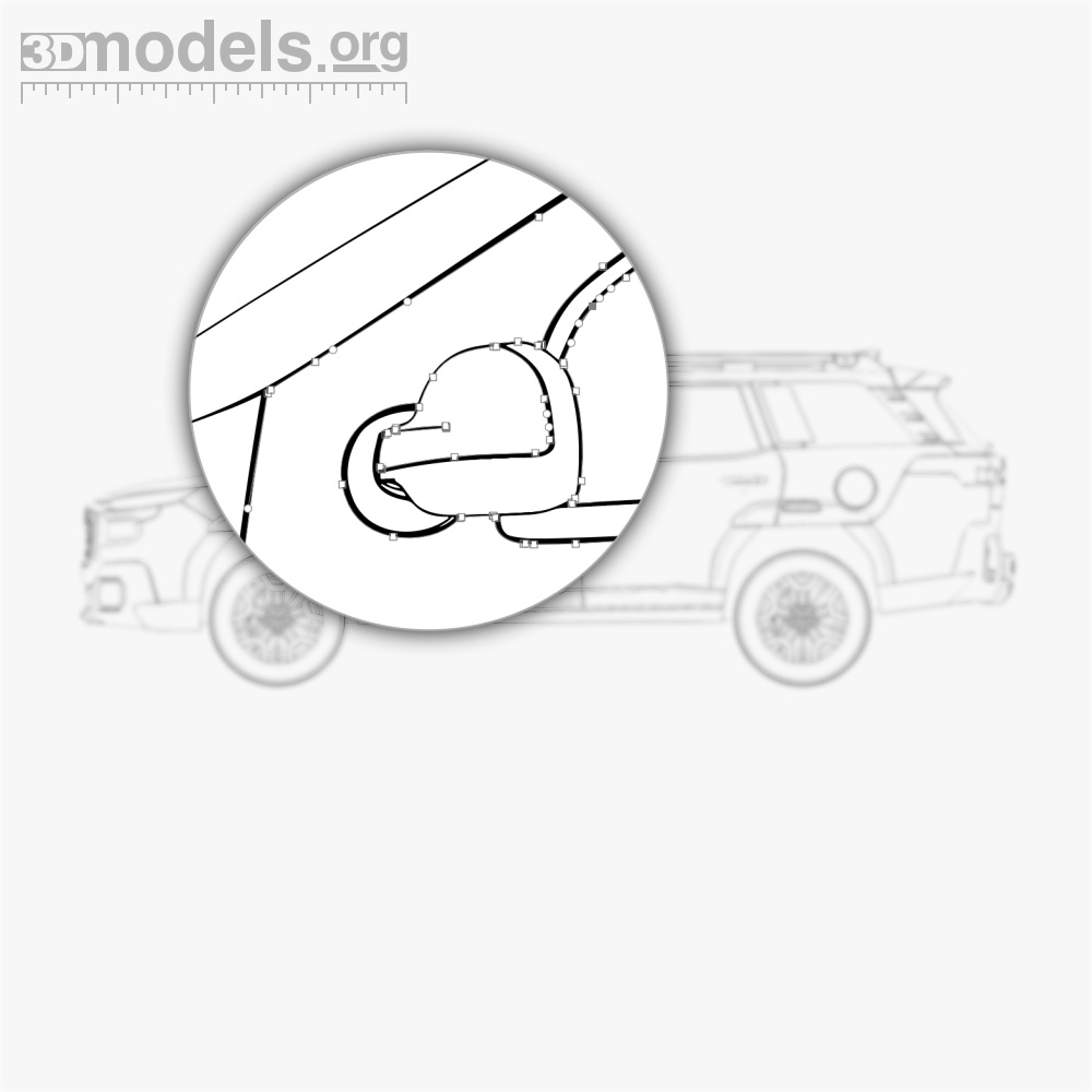 Subaru Outback Touring XT 2025 Vector Blueprint - 3DModels.org