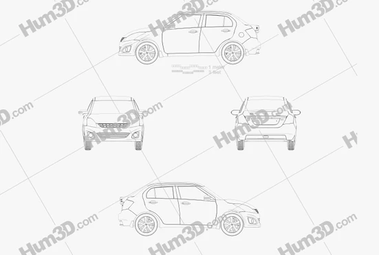 Suzuki Swift blueprints Download in PNG - 3DModels.org