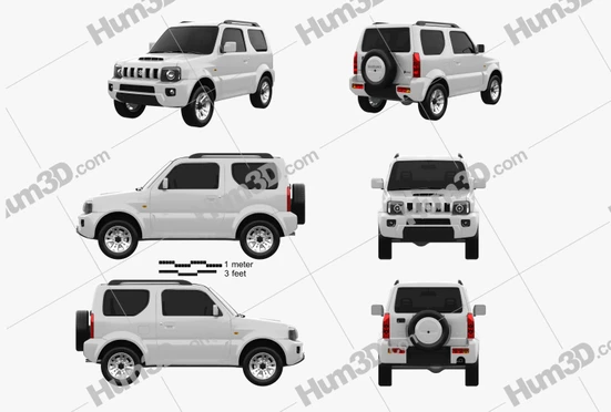 Suzuki Jimny blueprints Als PNG herunterladen - 3DModels.org