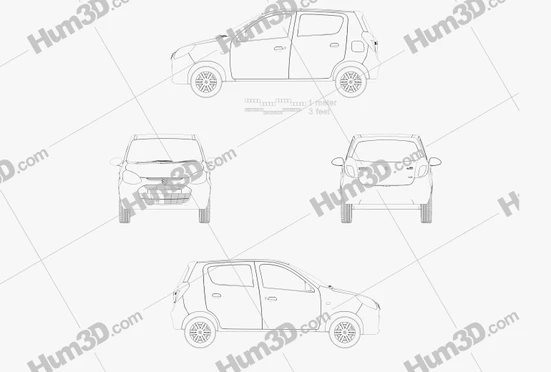 Suzuki Alto blueprints Download in PNG - 3DModels.org