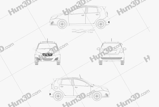 Suzuki Swift blueprints Download in PNG - 3DModels.org
