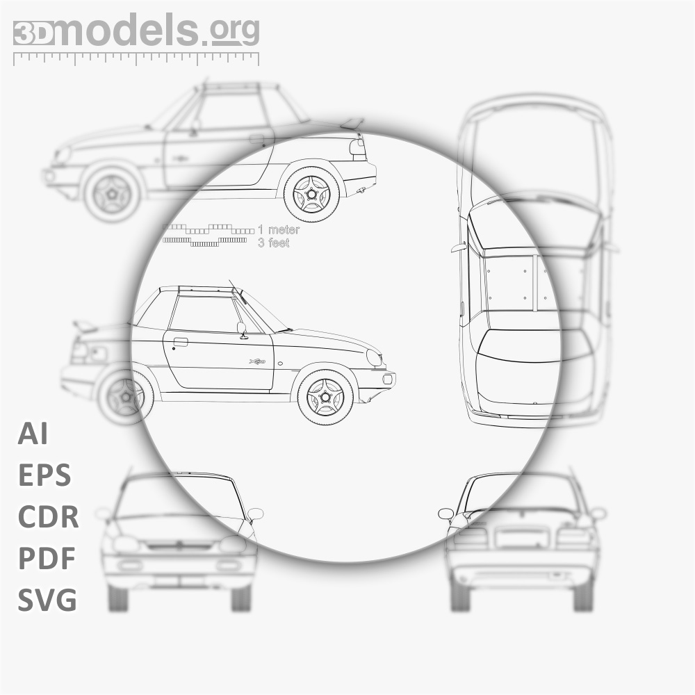 Suzuki X-90 1998 Vector Blueprint - 3DModels.org