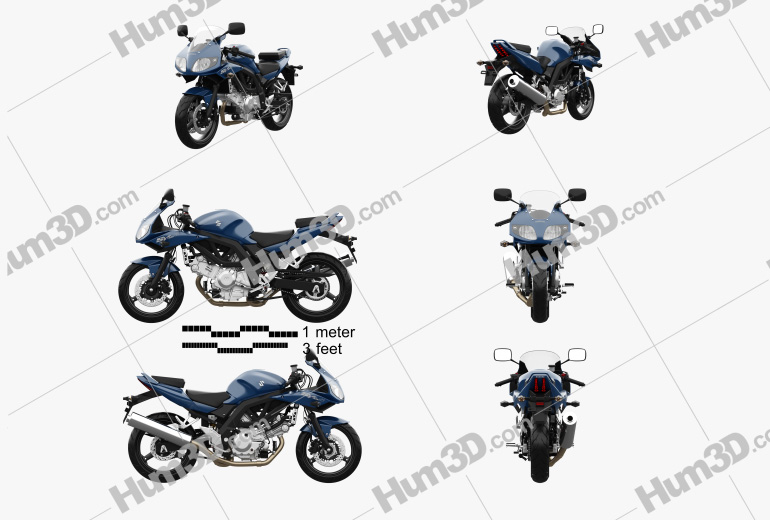Suzuki SV650S 2015 Blueprint Template - 3DModels.org