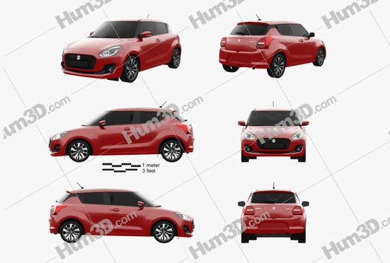 Suzuki Swift blueprints Download in PNG - 3DModels.org