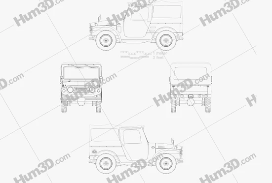 Suzuki Jimny blueprints Als PNG herunterladen - 3DModels.org