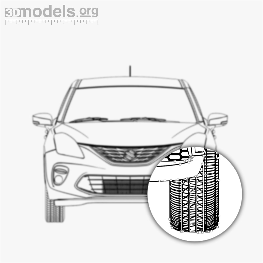 铃木 Baleno 2022 矢量蓝图 - 3DModels.org