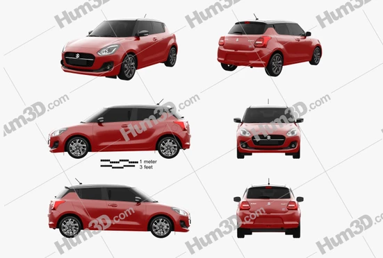 Suzuki Swift blueprints Download in PNG - 3DModels.org