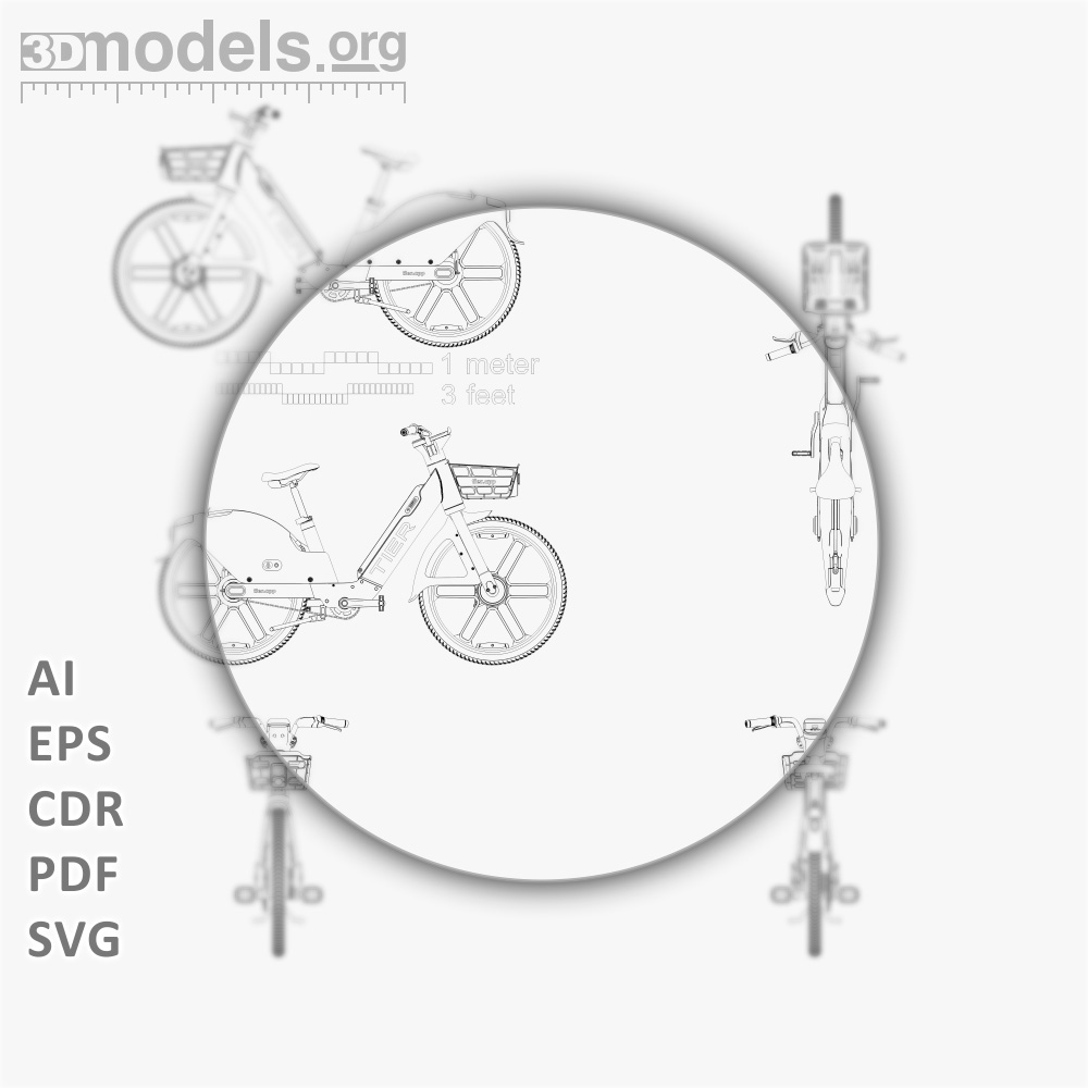TIER Electric Bike 2025 Vector Blueprint - 3DModels.org