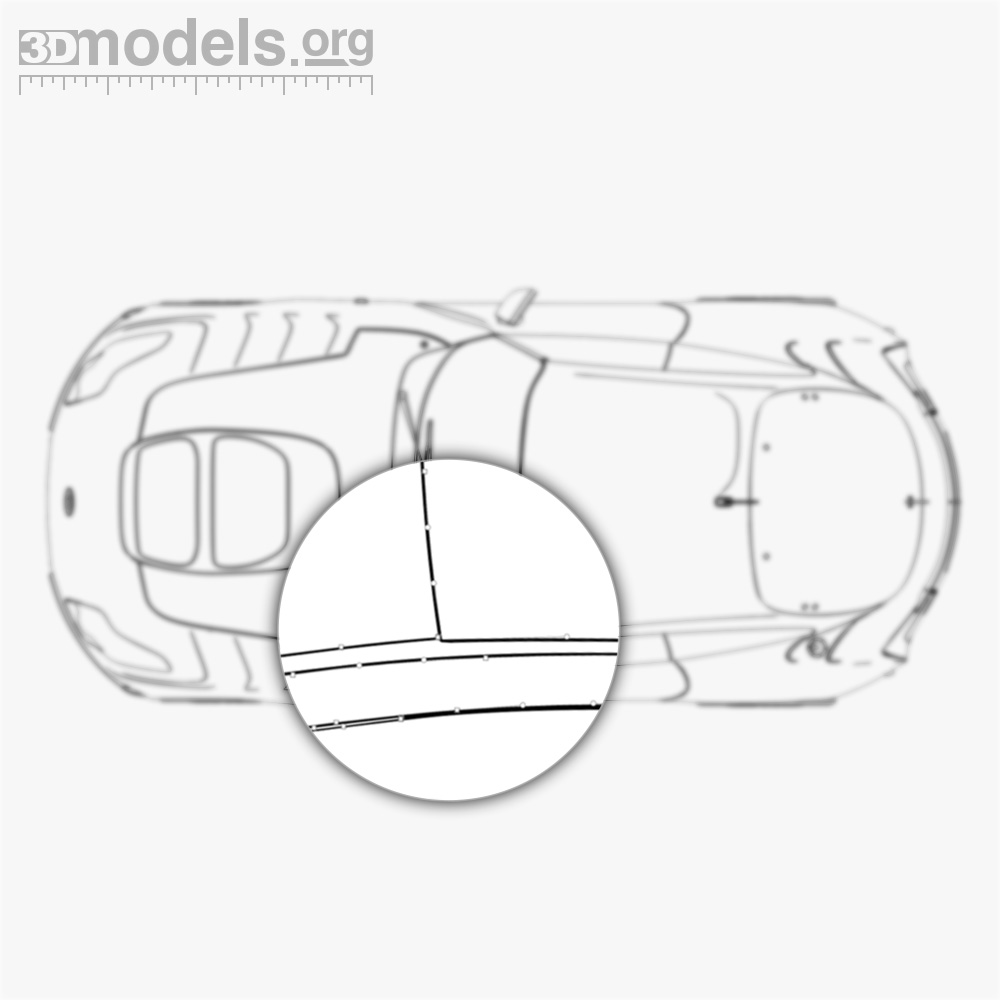 TVR Sagaris 2006 Vector Blueprint - 3DModels.org