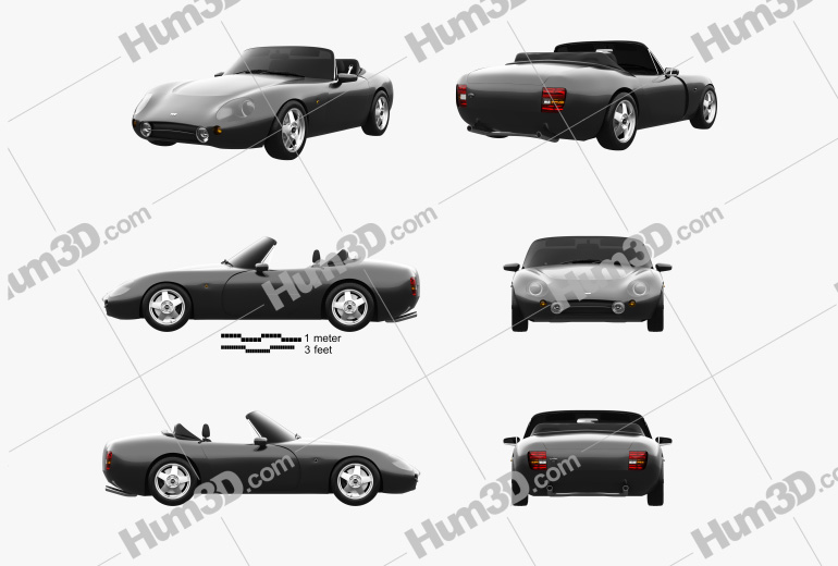 TVR Griffith 2002 Blueprint Template - 3DModels.org