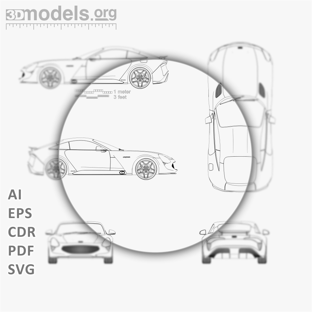 TVR Griffith 2021 Vector Blueprint - 3DModels.org