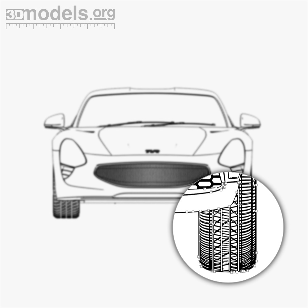 TVR Griffith 2021 Vector Blueprint - 3DModels.org