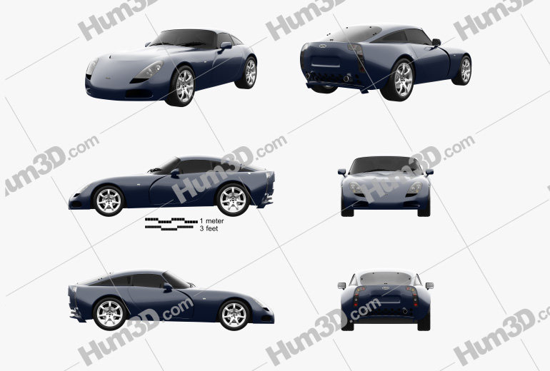 TVR T350c 2006 Blueprint Template - 3DModels.org