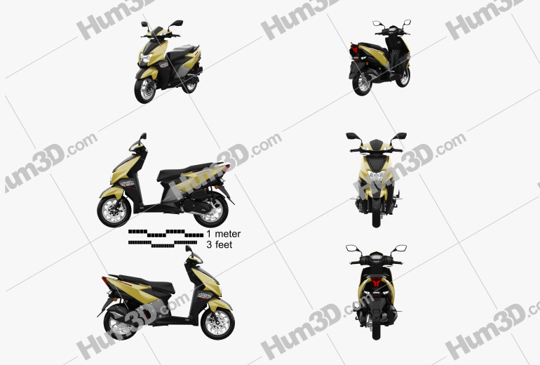 TVS Ntorq 125 2018 Blueprint Template - 3DModels.org