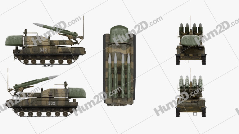 Buk M1 missile system Blueprint Template - 3DModels.org