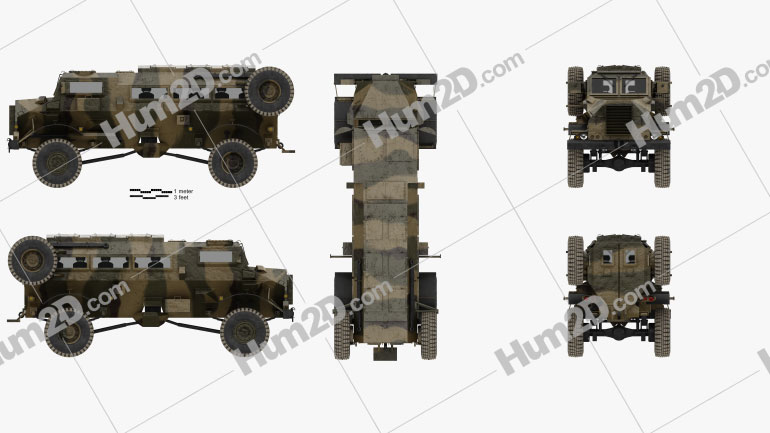 Casspir MRAPV Blueprint Template - 3DModels.org