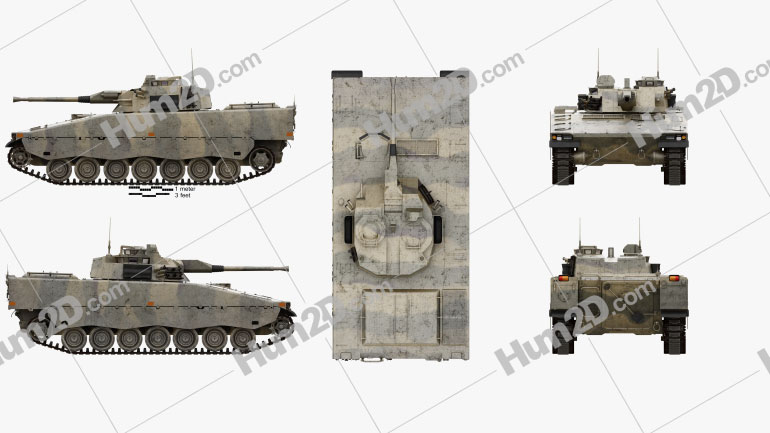 Combat Vehicle 90 Blueprint Template - 3DModels.org