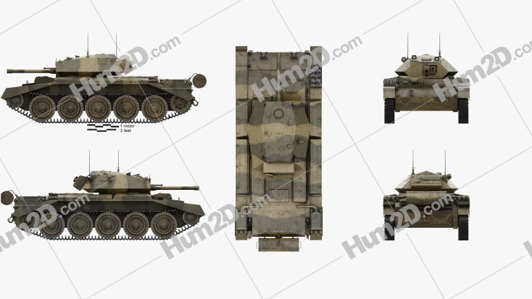 Crusader Tank Mk III Blueprint Template - 3DModels.org