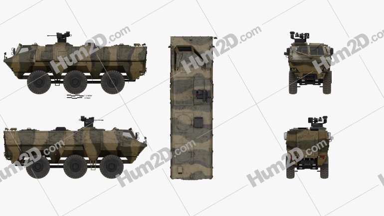 KamAZ-63969 Typhoon Blueprint Template - 3DModels.org