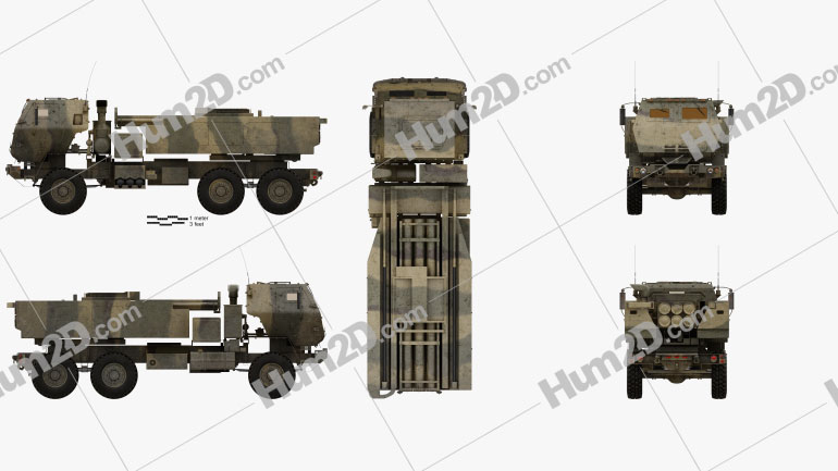 M142 HIMARS Blueprint Template - 3DModels.org