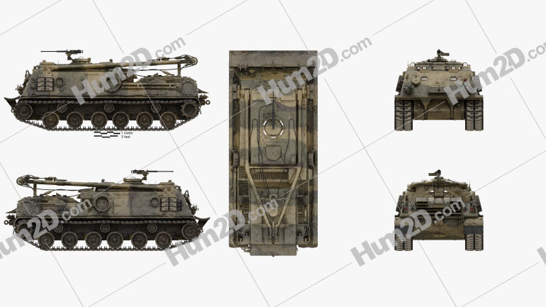 M88 Recovery Vehicle Blueprint Template - 3DModels.org