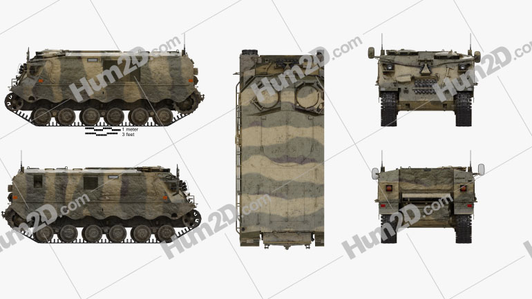 Pansarvarnsrobotbandvagn 551 (PvRbBv 551) Blueprint Template - 3DModels.org