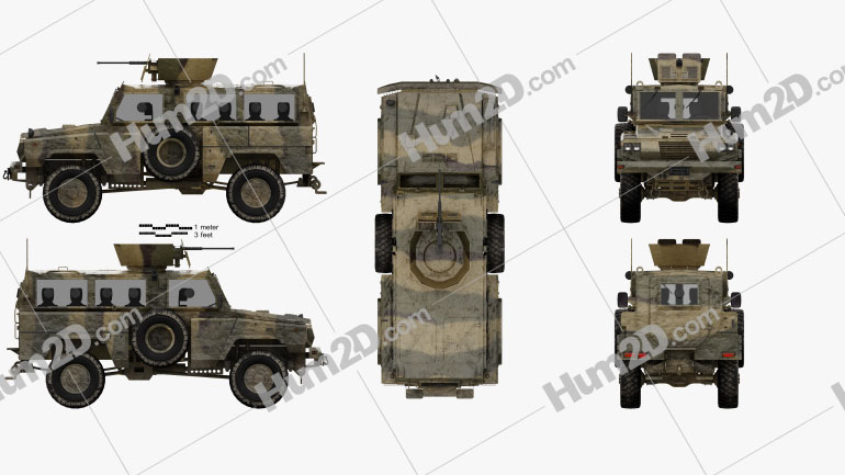 RG-31 Nyala Blueprint Template - 3DModels.org