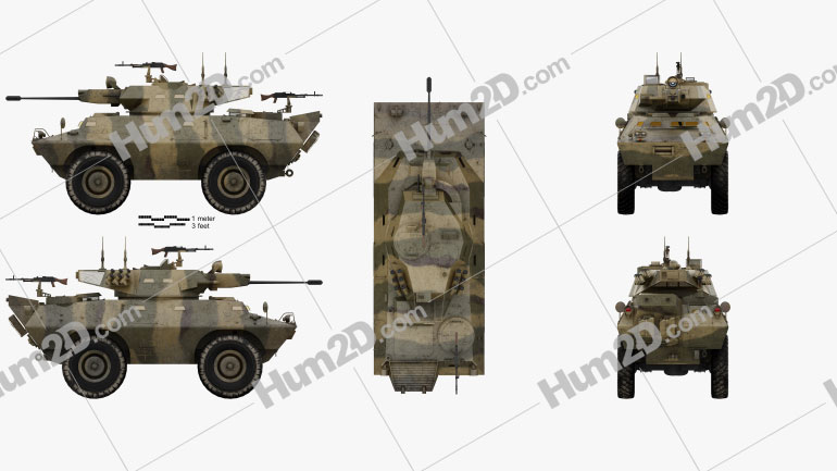 V-150突击队装甲车 蓝图模板 - 3DModels.org