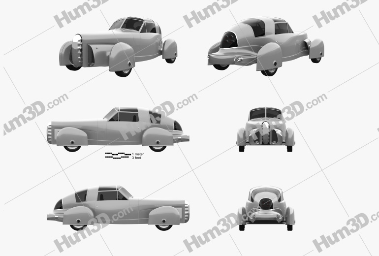 Tasco Prototype 1948 Blueprint Template - 3DModels.org
