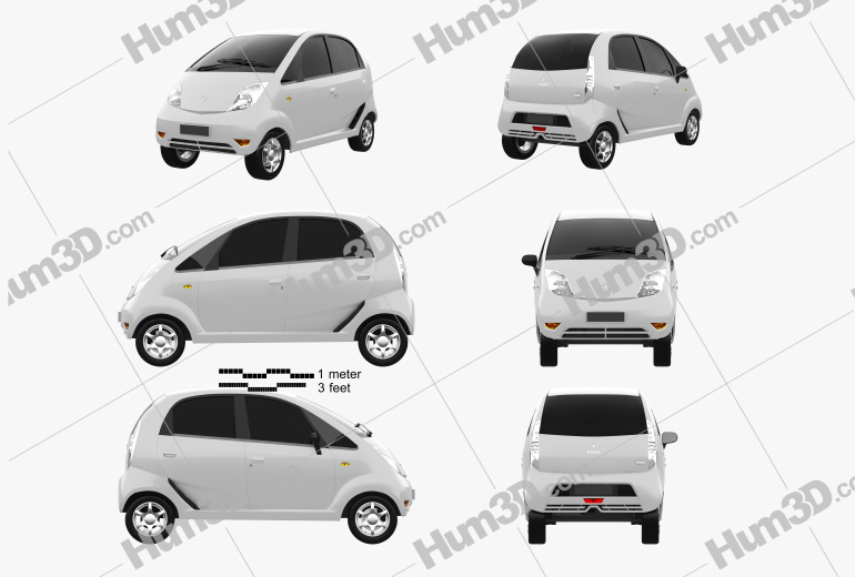 Tata Nano 2014 Blueprint Template - 3DModels.org