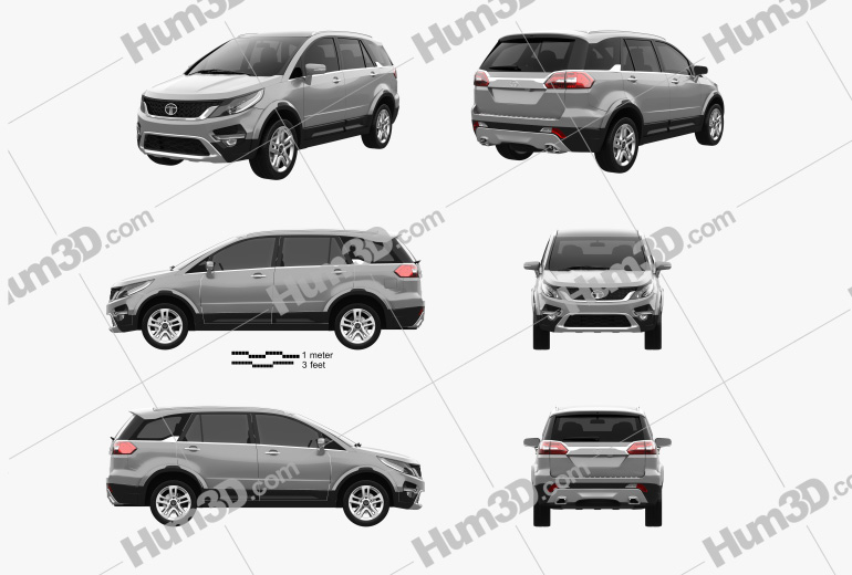 Tata Hexa 2019 Blueprint Template - 3DModels.org