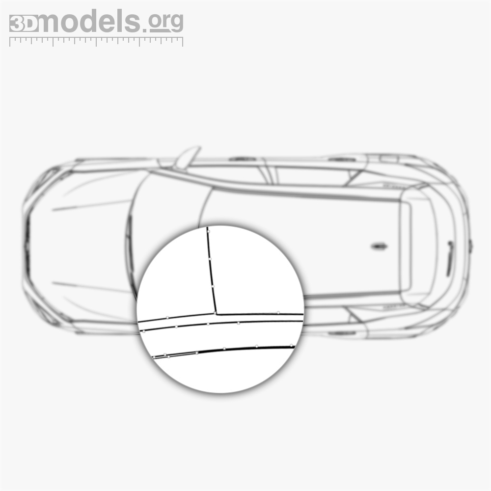 Tata Harrier 2021 Vector Blueprint - 3DModels.org