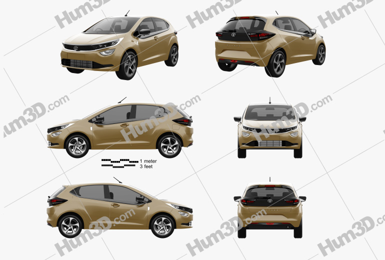 Tata Altroz 2022 Blueprint Template - 3DModels.org