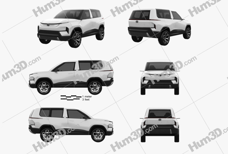 Tata Sierra 2022 Blueprint Template - 3DModels.org