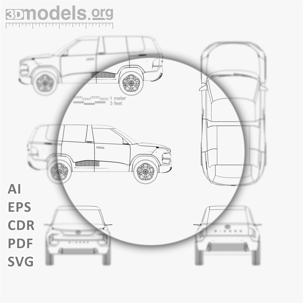 Tata Sierra 2025 Vector Blueprint - 3DModels.org