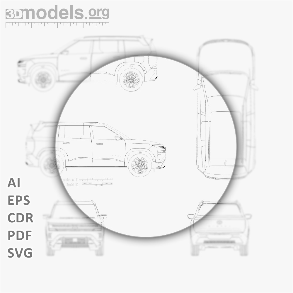 Tata Sierra 2025 Vector Blueprint - 3DModels.org