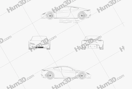 Tesla blueprints Download in PNG - 3DModels.org