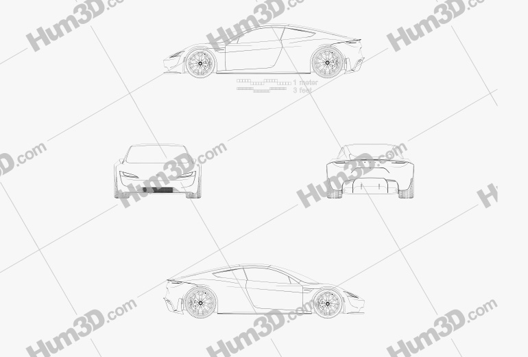 Tesla Roadster 2020 Plan - 3DModels.org