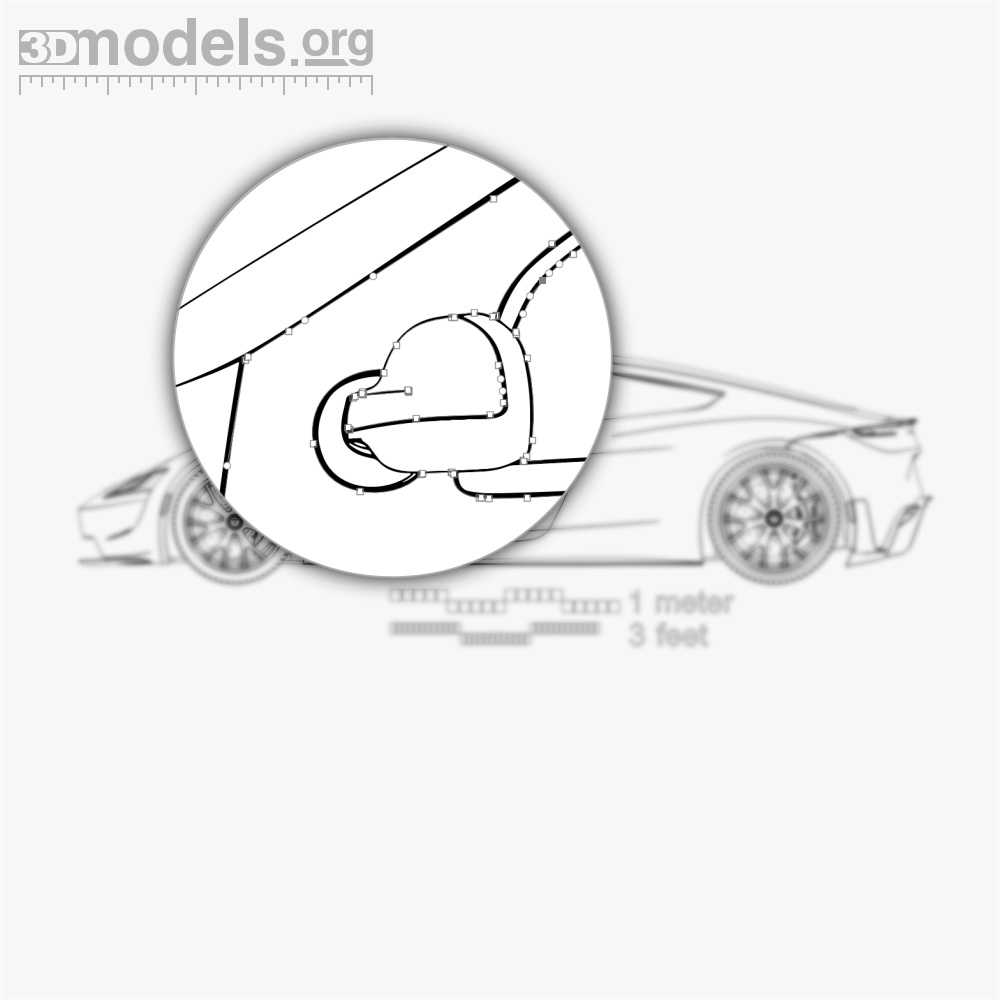 Tesla Roadster 2020 Vector Blueprint - 3DModels.org