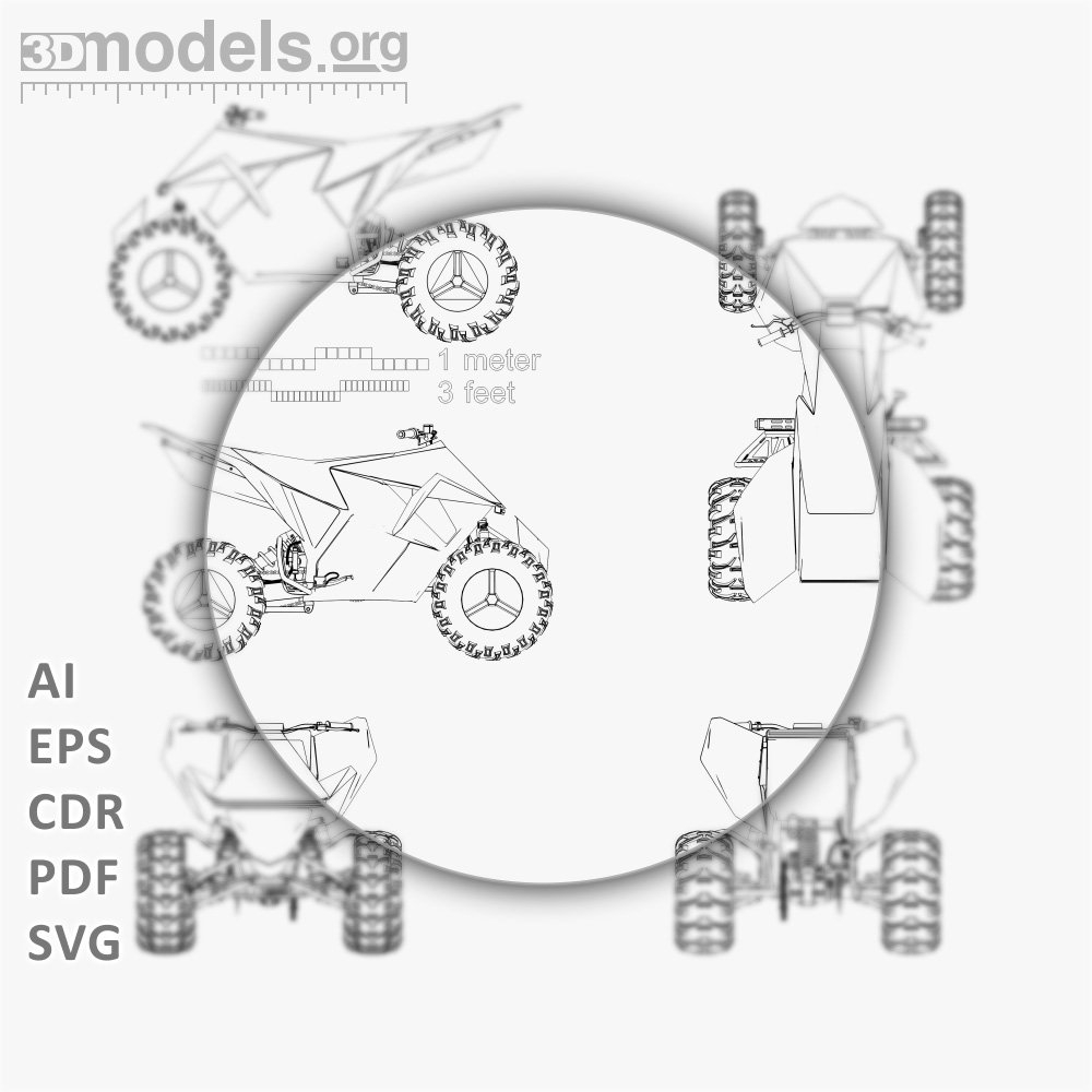 Tesla Cyberquad VTT 2019 Plan Vectoriel - 3DModels.org