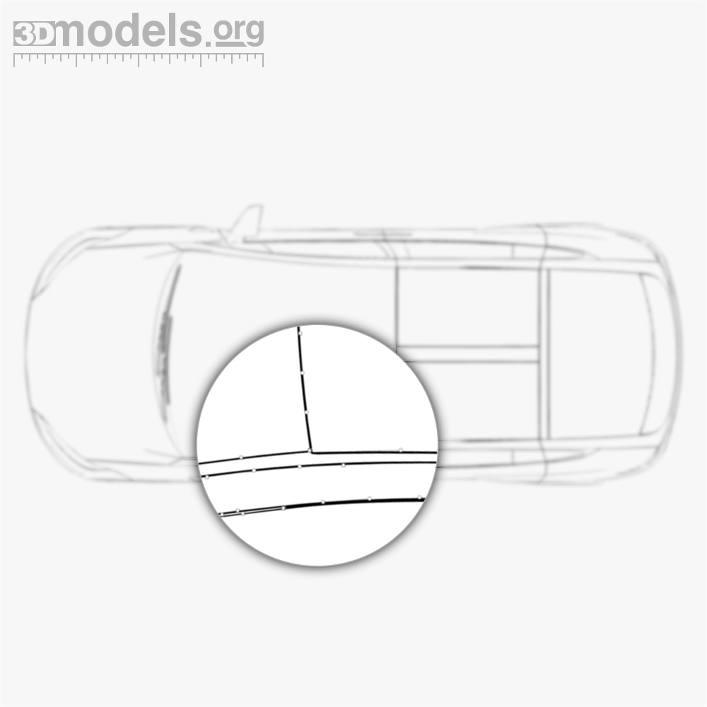 Tesla Model X 2025 Vector Blueprint - 3DModels.org