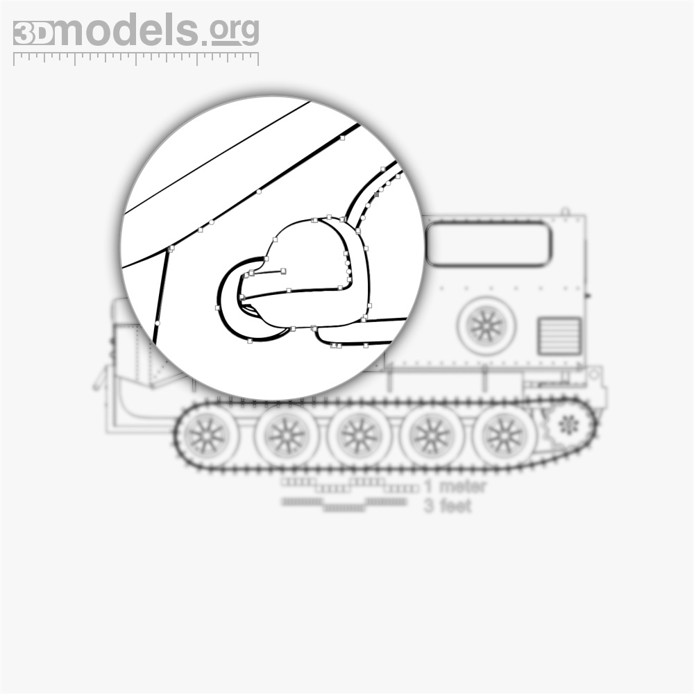 Thiokol Spryte 1200 Snowcat 2011 Vector Blueprint - 3DModels.org