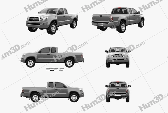 Toyota Tacoma blueprints Descargar en PNG - 3DModels.org