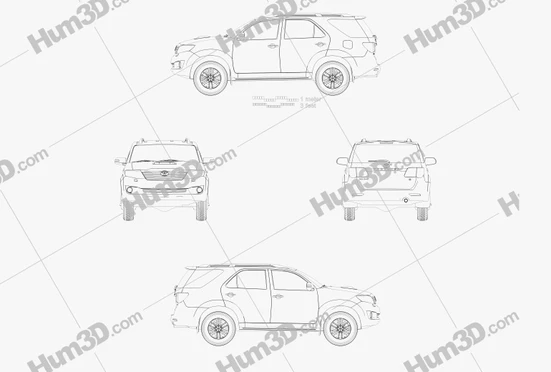 Toyota Fortuner blueprints Descargar en PNG - 3DModels.org