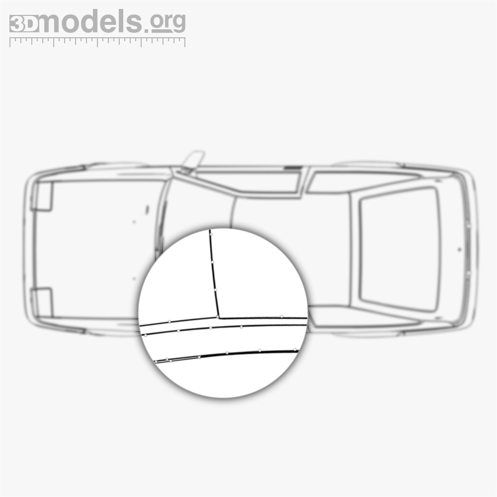 Toyota Sprinter Trueno AE86 3-door 1985 Vector Blueprint - 3DModels.org