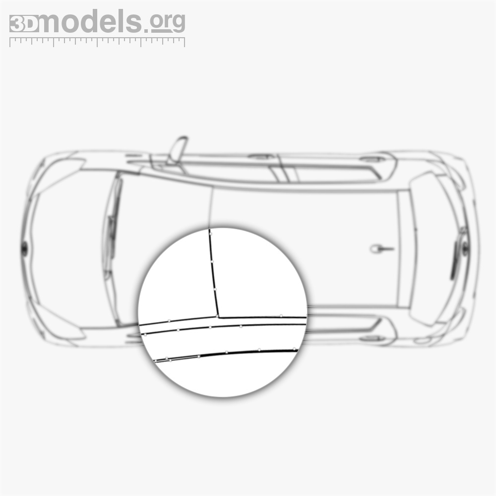 Toyota Yaris (Vitz) hybrid 2016 Vector Blueprint - 3DModels.org