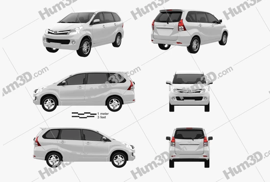 Toyota Avanza blueprints Download in PNG - 3DModels.org